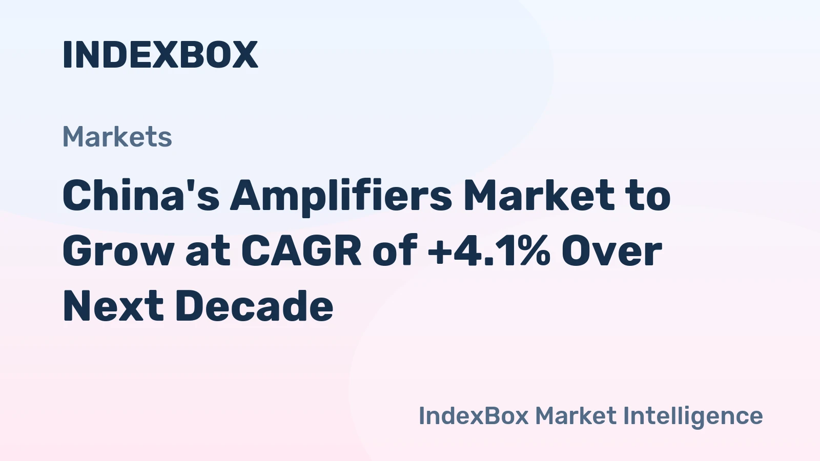 China's Amplifiers Market to Grow at CAGR of +4.1% Over Next Decade