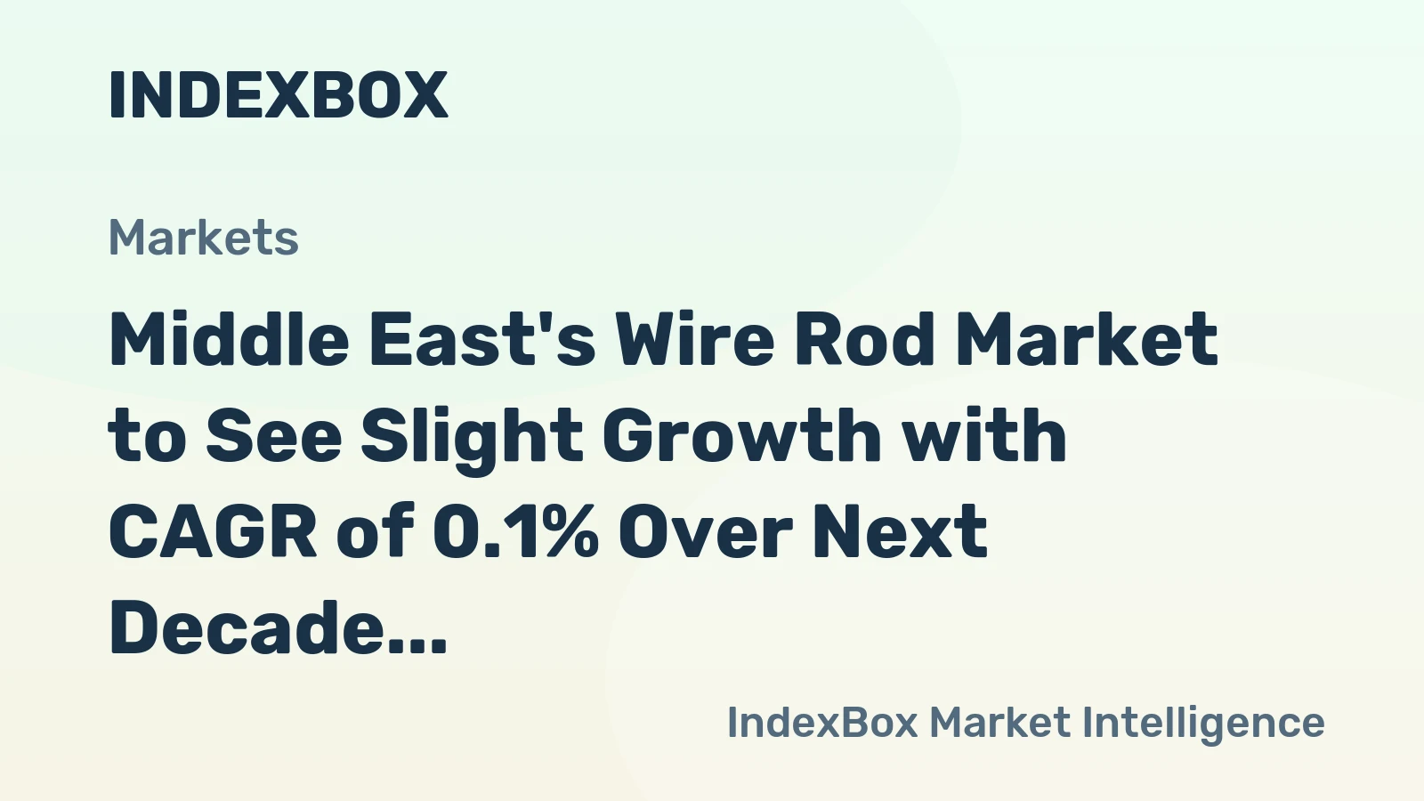 Middle East's Wire Rod Market to See Slight Growth with CAGR of 0.1% Over Next Decade