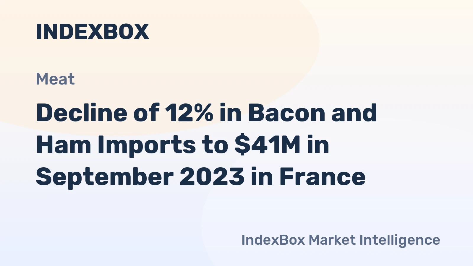 Decline of 12% in Bacon and Ham Imports to $41M in September 2023 in France