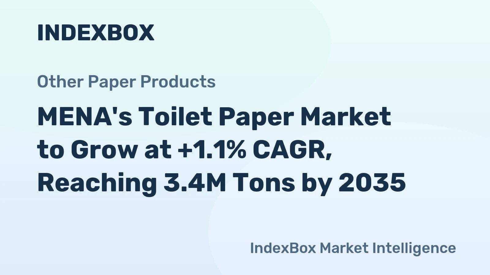 MENA's Toilet Paper Market to Grow at +1.1% CAGR, Reaching 3.4M Tons by 2035