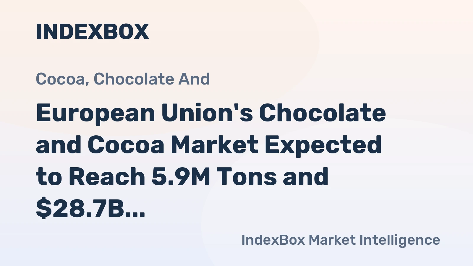 European Union's Chocolate and Cocoa Market Expected to Reach 5.9M Tons and $28.7B by 2035