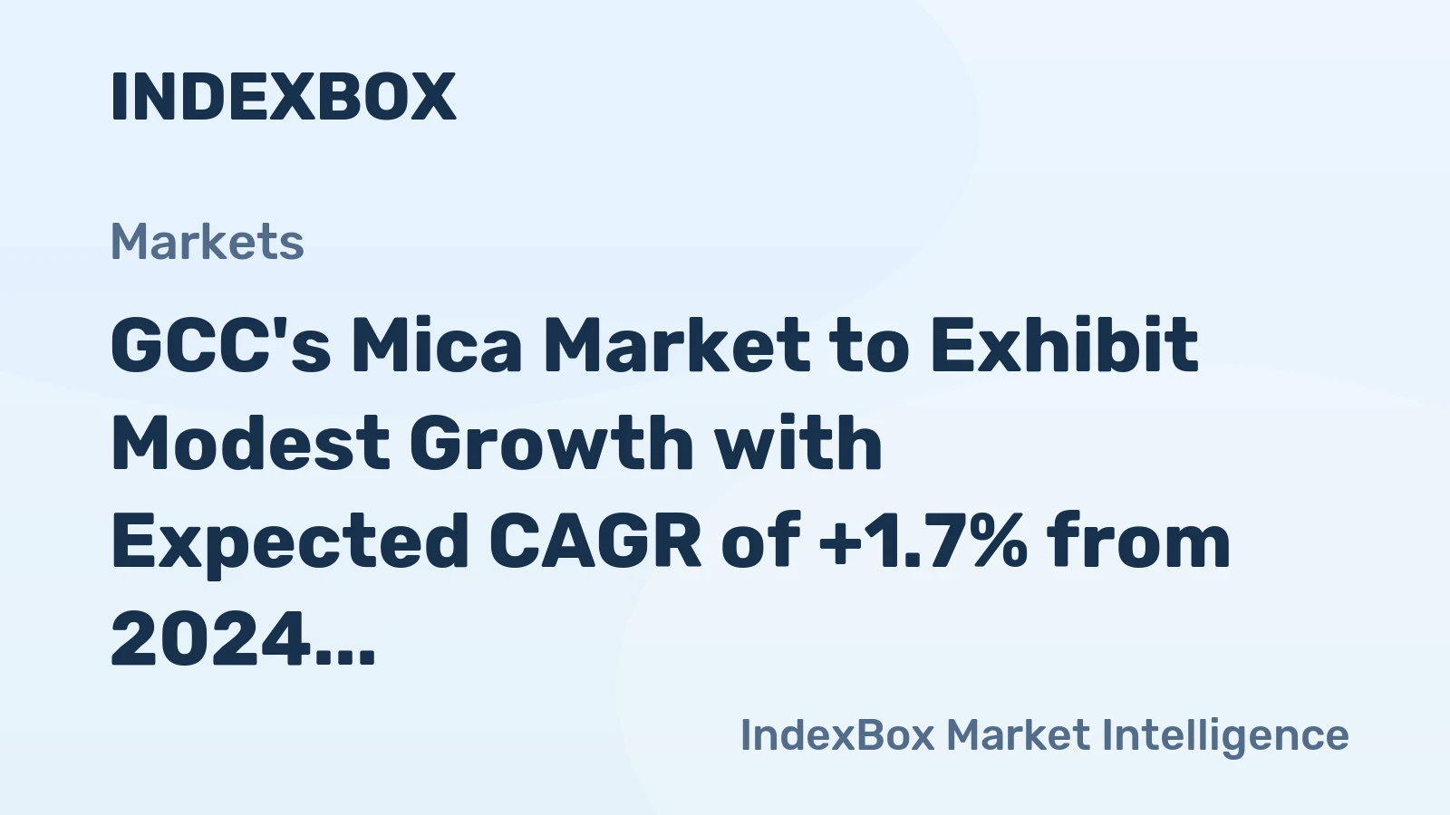 GCC's Mica Market to Exhibit Modest Growth with Expected CAGR of +1.7% from 2024 to 2035