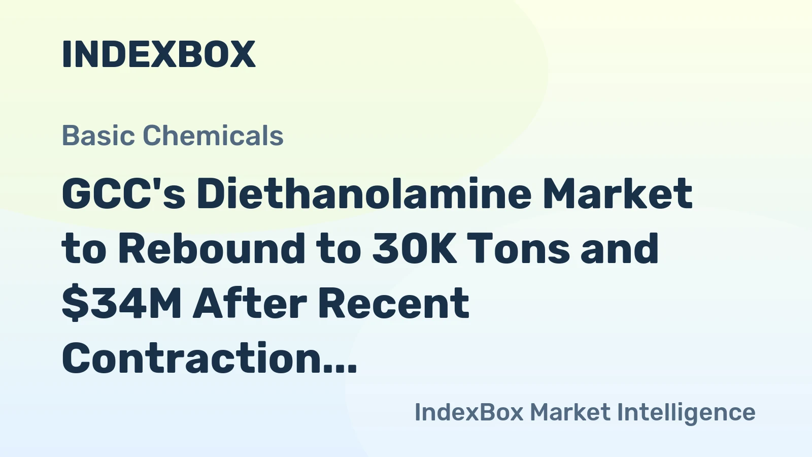 GCC's Diethanolamine Market to Rebound to 30K Tons and $34M After Recent Contraction