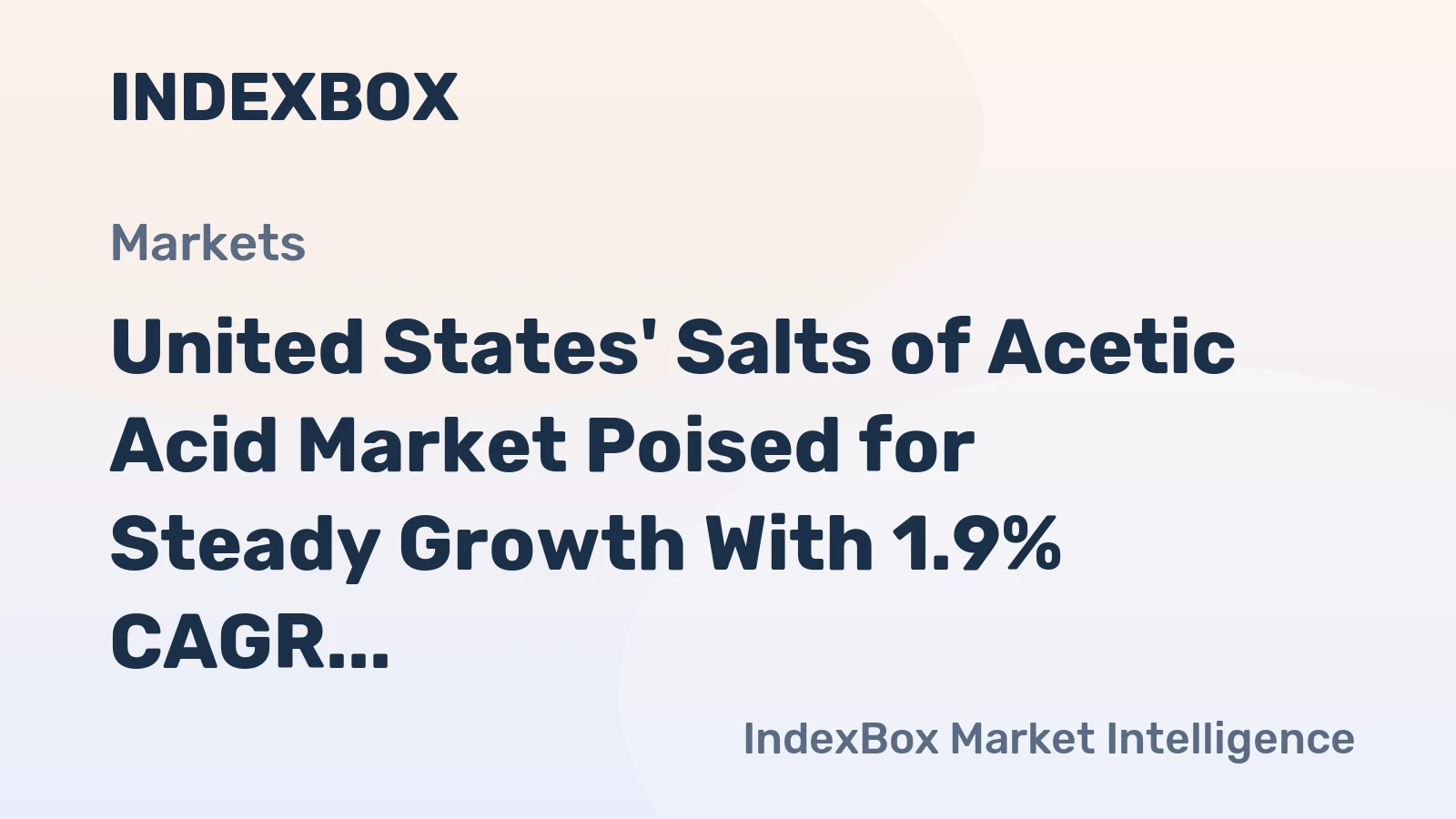 United States' Salts of Acetic Acid Market Poised for Steady Growth With 1.9% CAGR Through 2035