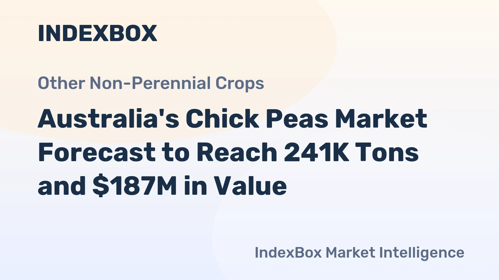 Australia's Chick Peas Market Forecast to Reach 241K Tons and $187M in Value