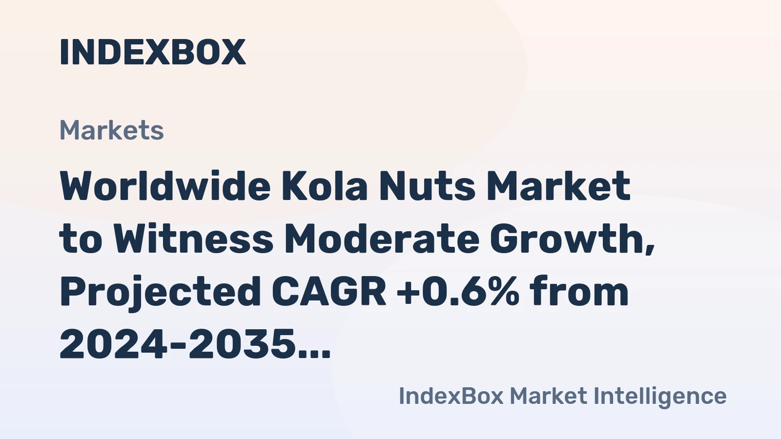 Worldwide Kola Nuts Market to Witness Moderate Growth, Projected CAGR +0.6% from 2024-2035