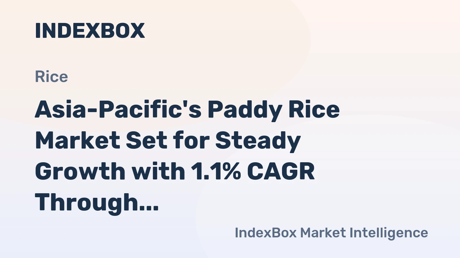 Asia-Pacific's Paddy Rice Market Set for Steady Growth with 1.1% CAGR Through 2035