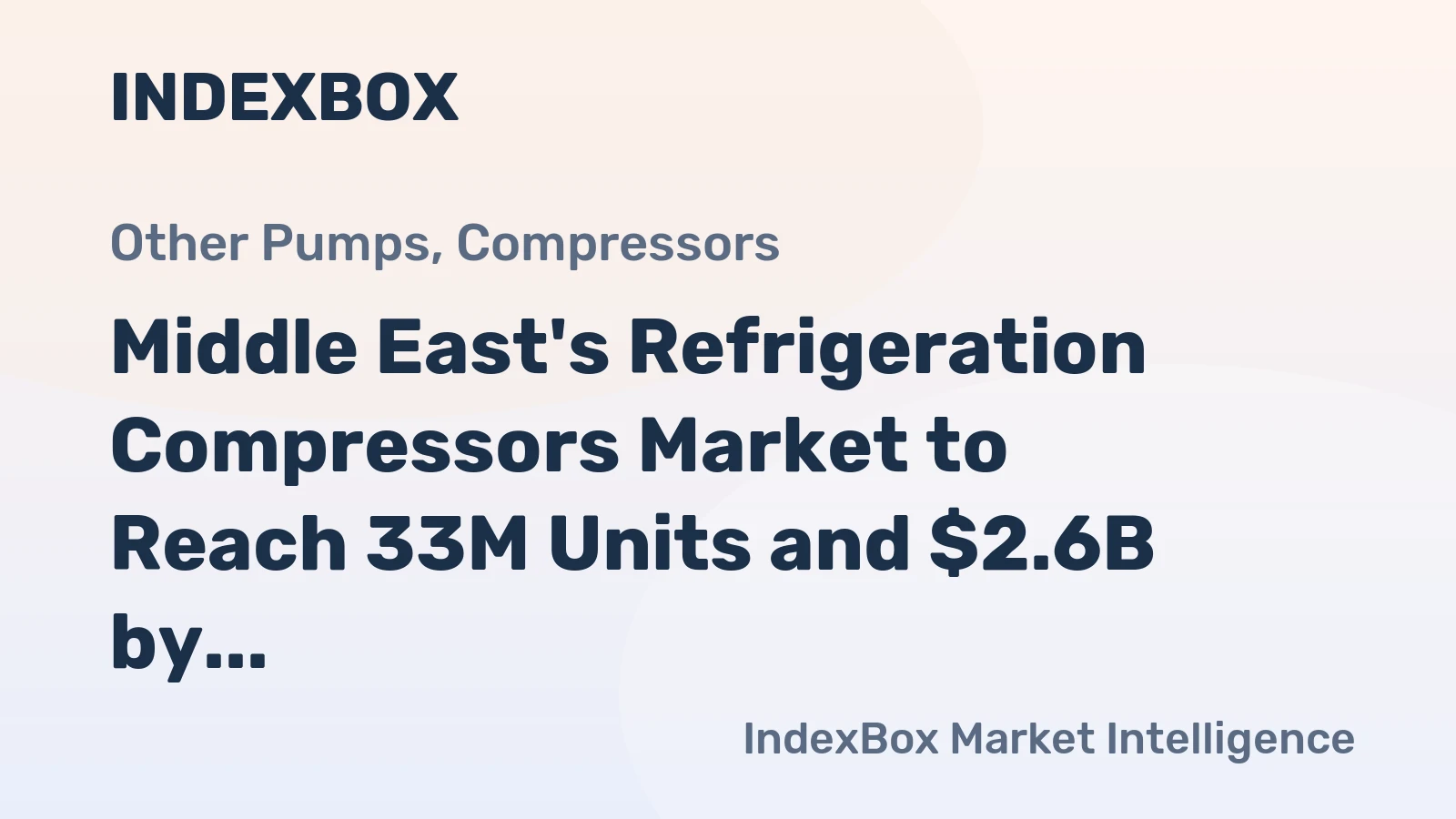 Middle East's Refrigeration Compressors Market to Reach 33M Units and $2.6B by 2035, Forecast Shows