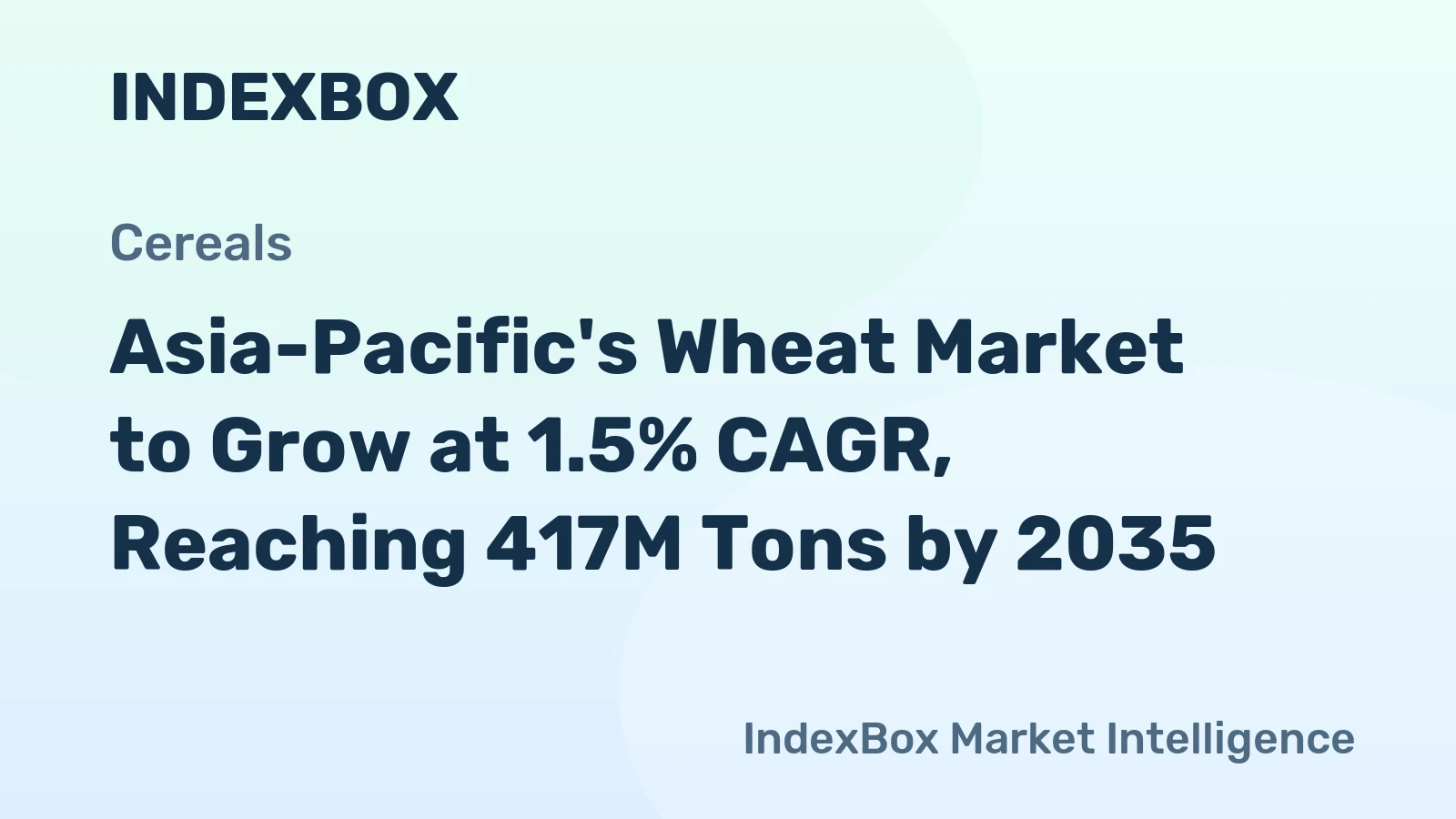 Asia-Pacific's Wheat Market to Grow at 1.5% CAGR, Reaching 417M Tons by 2035