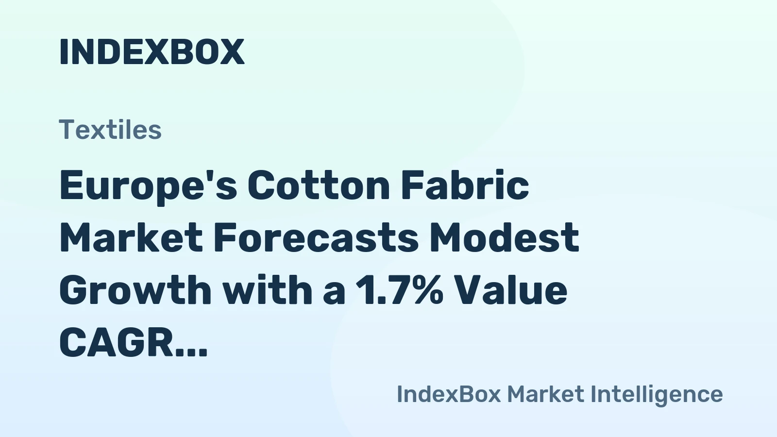 Europe's Cotton Fabric Market Forecasts Modest Growth with a 1.7% Value CAGR Through 2035