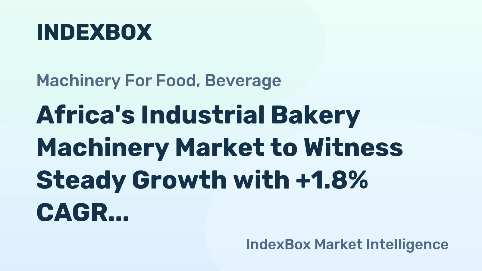Africa's Industrial Bakery Machinery Market to Witness Steady Growth with +1.8% CAGR, Projected to Reach 80K Units by 2035