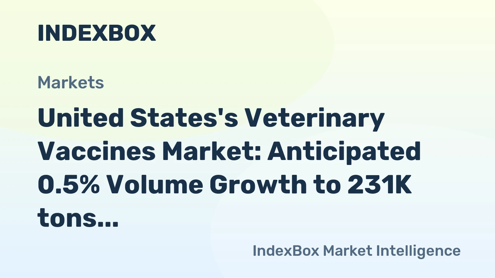 United States's Veterinary Vaccines Market: Anticipated 0.5% Volume Growth to 231K tons and 1.4% Value Growth to $25.1B by 2035