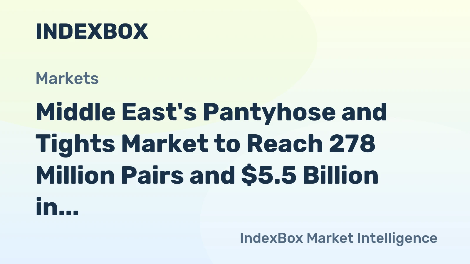 Middle East's Pantyhose and Tights Market to Reach 278 Million Pairs and $5.5 Billion in Value by 2035