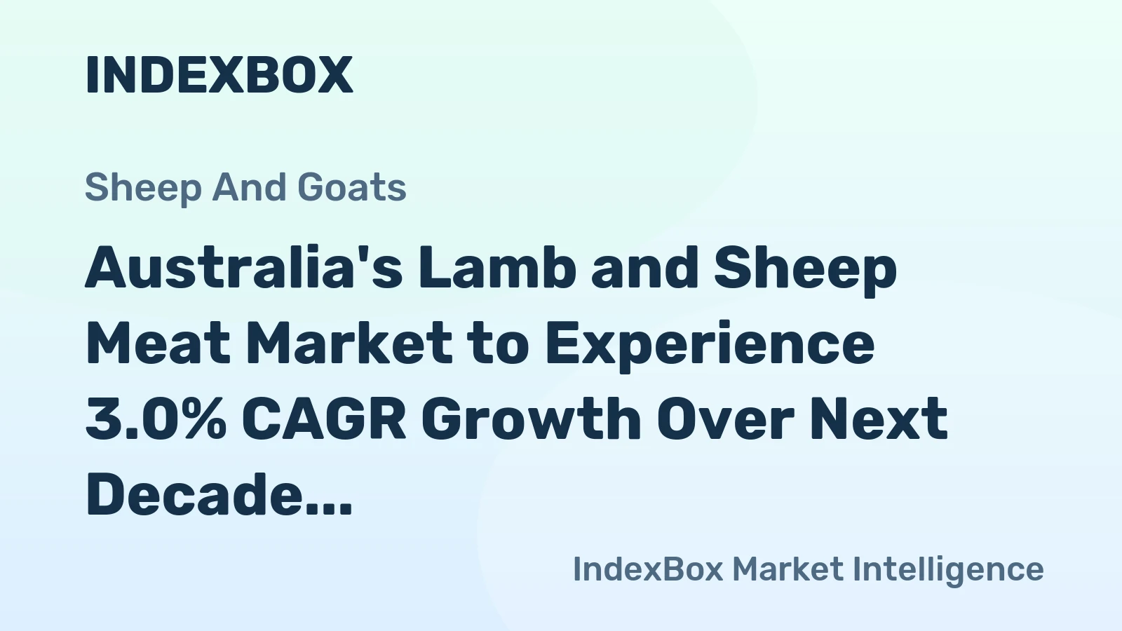 Australia's Lamb and Sheep Meat Market to Experience 3.0% CAGR Growth Over Next Decade