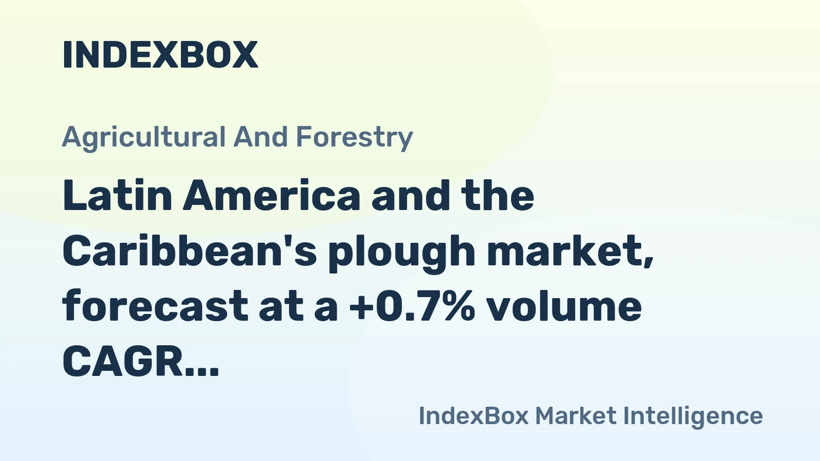 Latin America and the Caribbean's plough market, forecast at a +0.7% volume CAGR, to reach 20K units by 2035 on steady demand.