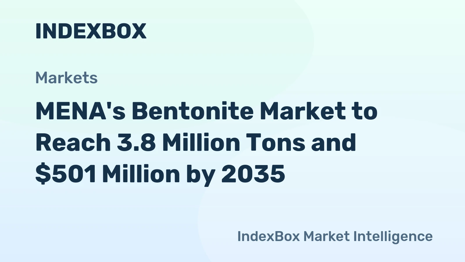MENA's Bentonite Market to Reach 3.8 Million Tons and $501 Million by 2035