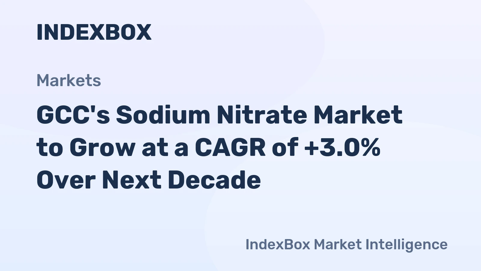 GCC's Sodium Nitrate Market to Grow at a CAGR of +3.0% Over Next Decade