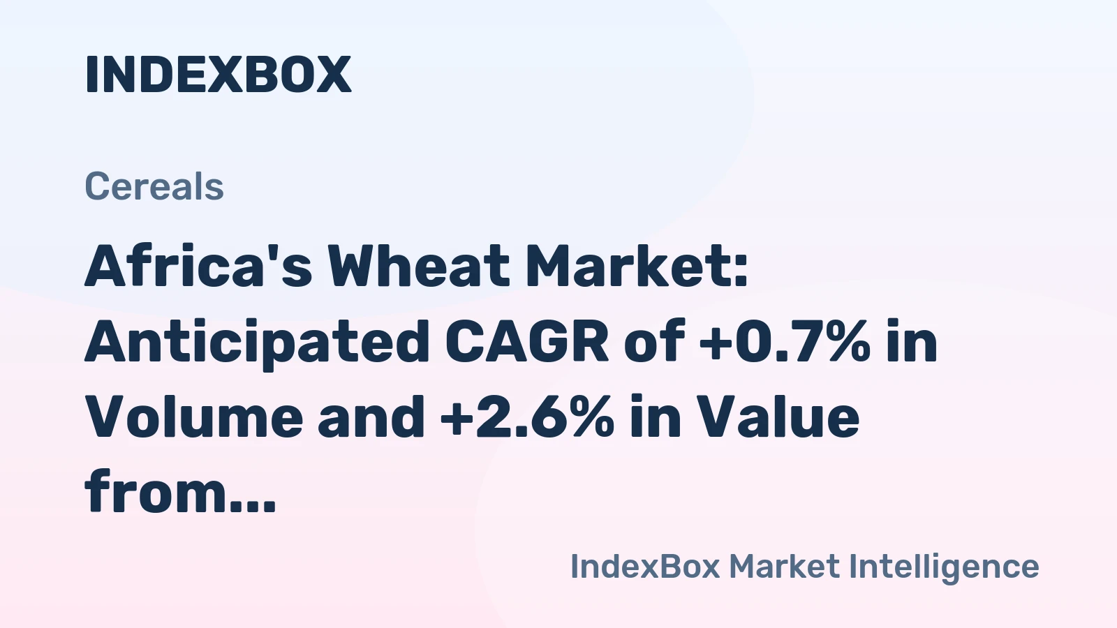 Africa's Wheat Market: Anticipated CAGR of +0.7% in Volume and +2.6% in Value from 2024 to 2035