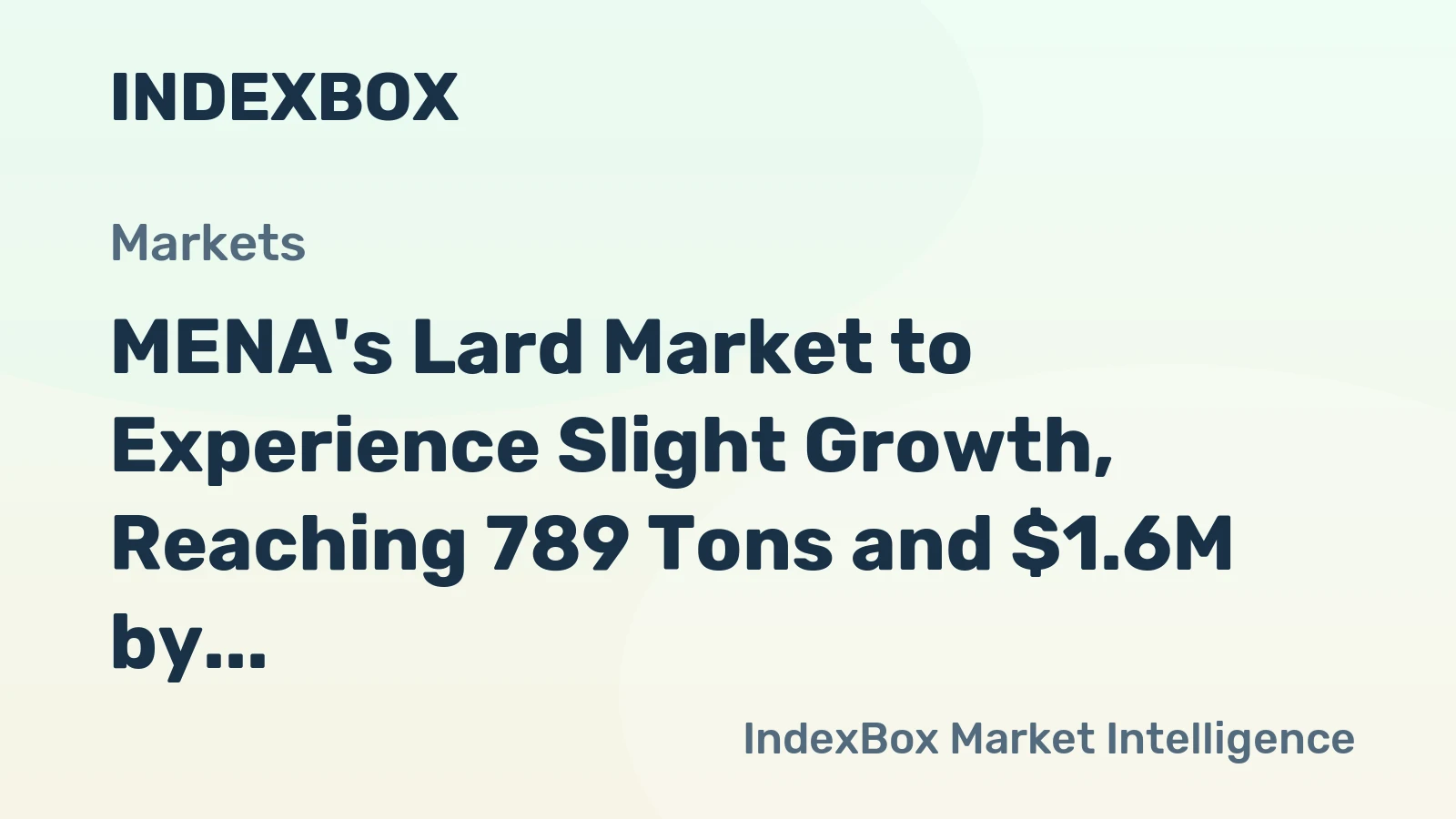 MENA's Lard Market to Experience Slight Growth, Reaching 789 Tons and $1.6M by 2035