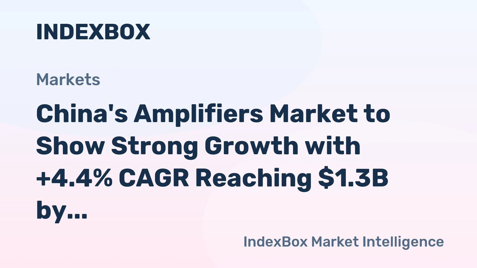 China's Amplifiers Market to Show Strong Growth with +4.4% CAGR Reaching $1.3B by 2035