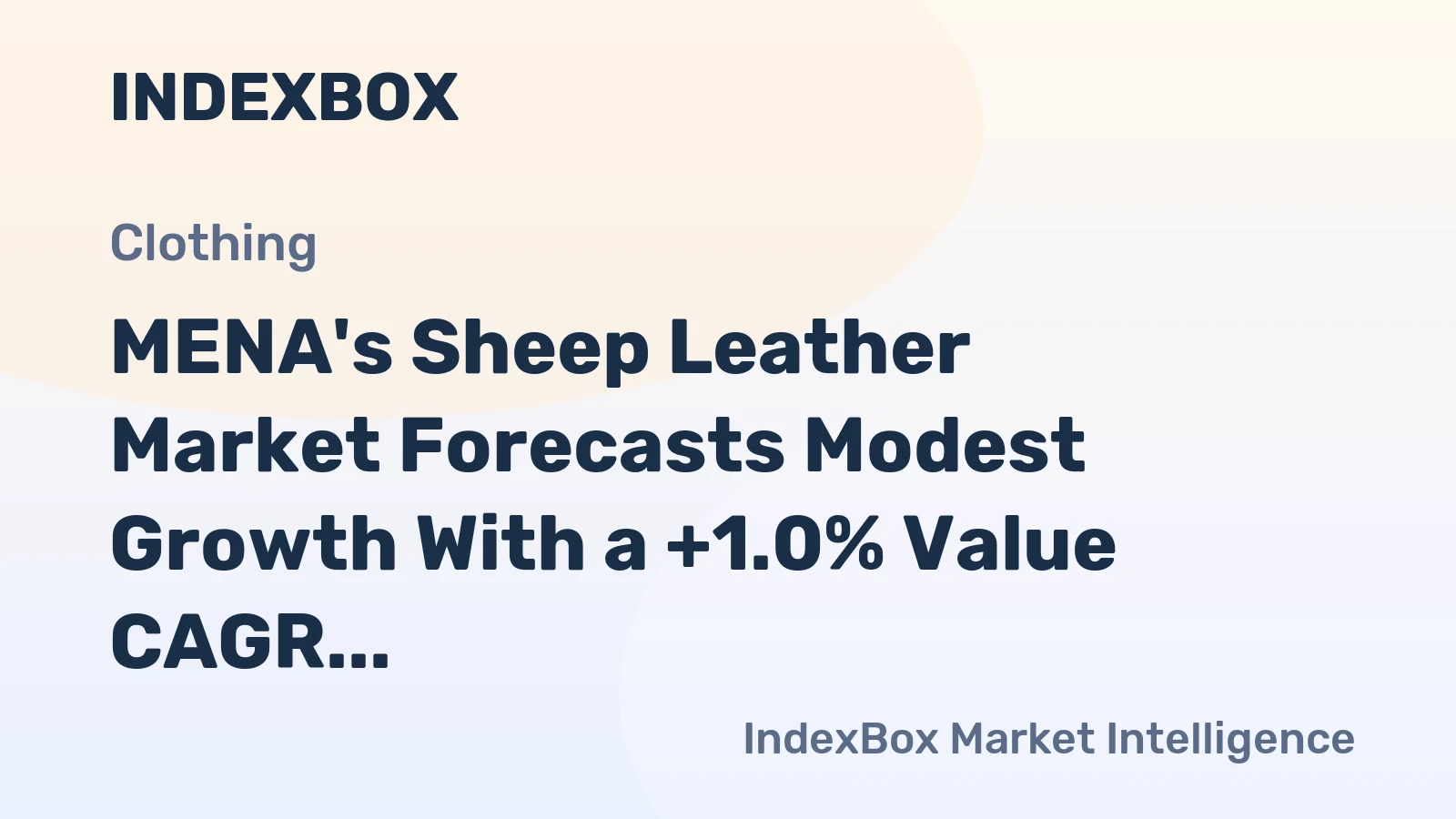 MENA's Sheep Leather Market Forecasts Modest Growth With a +1.0% Value CAGR Through 2035