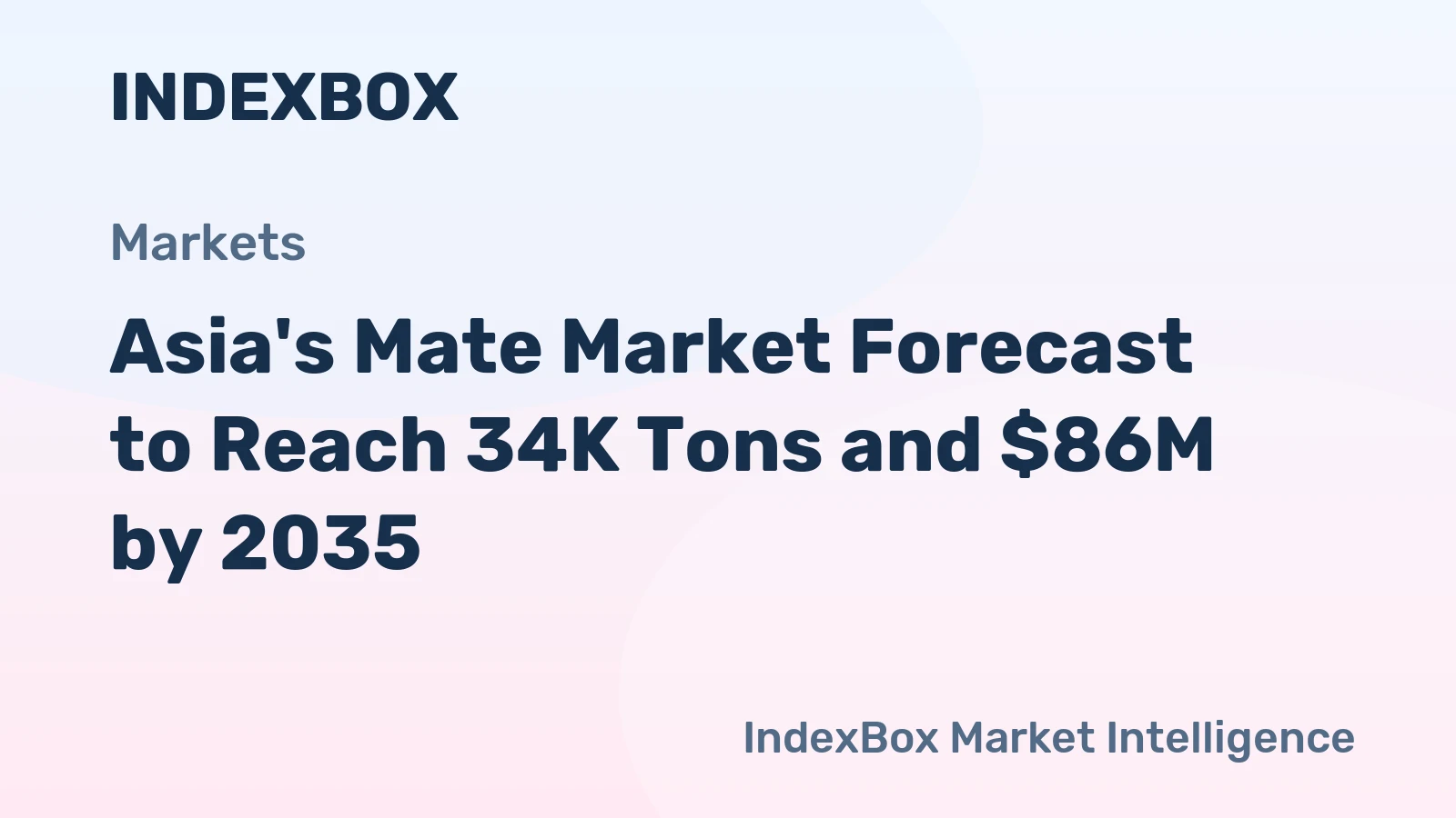 Asia's Mate Market Forecast to Reach 34K Tons and $86M by 2035