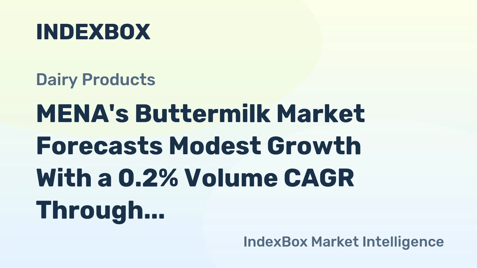 MENA's Buttermilk Market Forecasts Modest Growth With a 0.2% Volume CAGR Through 2035