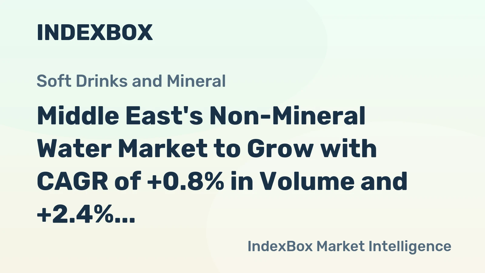 Middle East's Non-Mineral Water Market to Grow with CAGR of +0.8% in Volume and +2.4% in Value by 2035