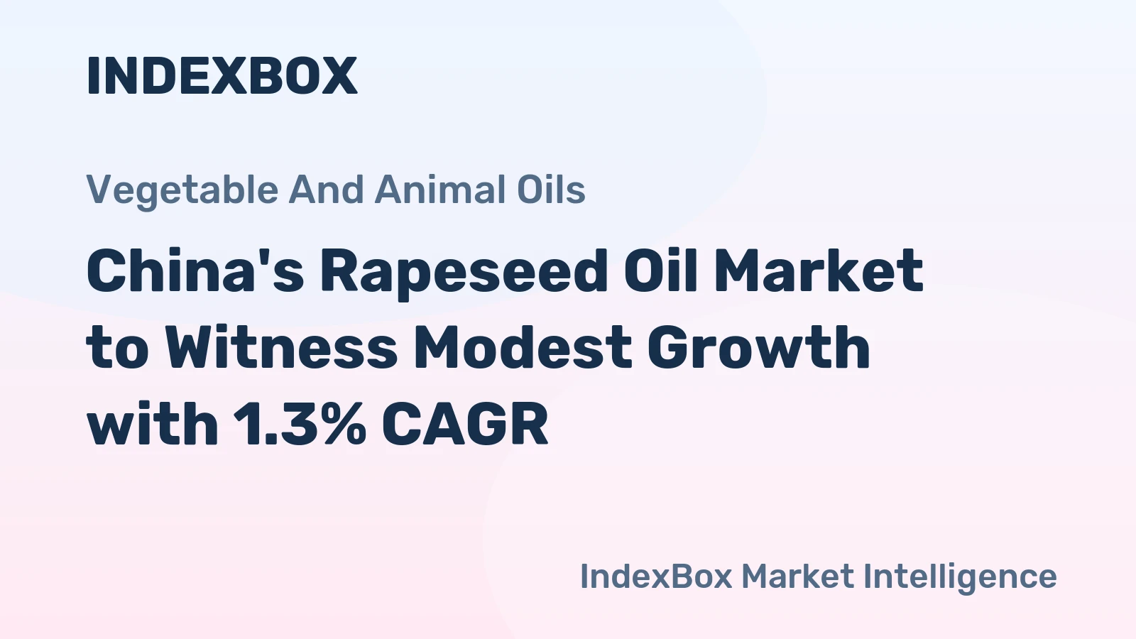 China's Rapeseed Oil Market to Witness Modest Growth with 1.3% CAGR
