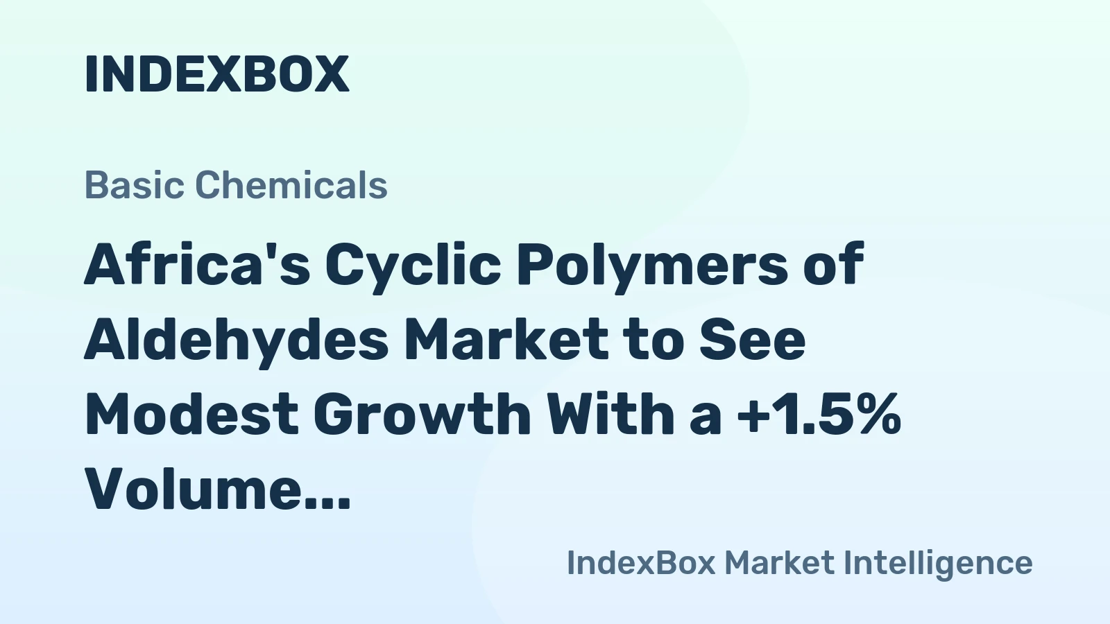 Africa's Cyclic Polymers of Aldehydes Market to See Modest Growth With a +1.5% Volume CAGR