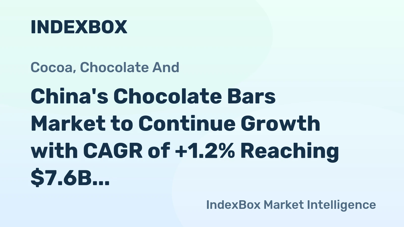 China's Chocolate Bars Market to Continue Growth with CAGR of +1.2% Reaching $7.6B by 2035