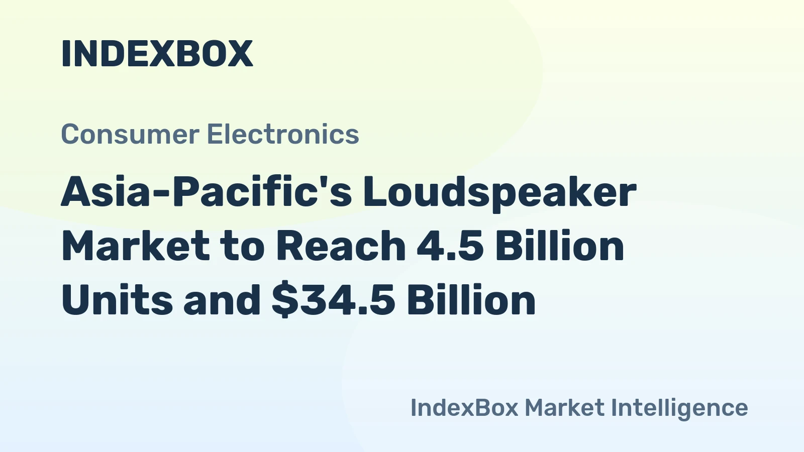 Asia-Pacific's Loudspeaker Market to Reach 4.5 Billion Units and $34.5 Billion