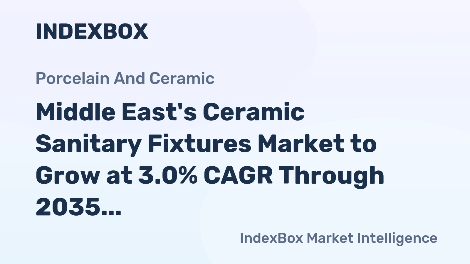 Middle East's Ceramic Sanitary Fixtures Market to Grow at 3.0% CAGR Through 2035