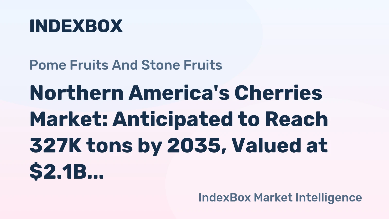 Northern America's Cherries Market: Anticipated to Reach 327K tons by 2035, Valued at $2.1B