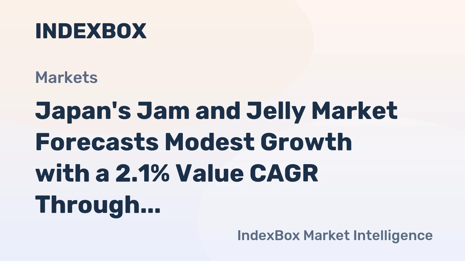 Japan's Jam and Jelly Market Forecasts Modest Growth with a 2.1% Value CAGR Through 2035