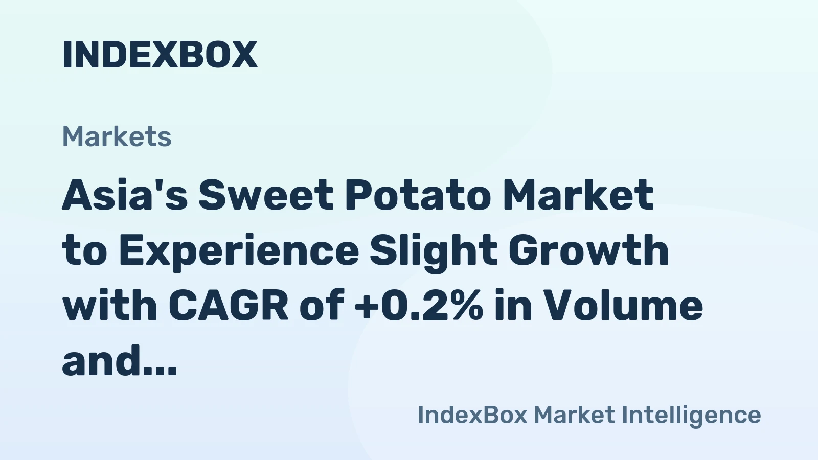 Asia's Sweet Potato Market to Experience Slight Growth with CAGR of +0.2% in Volume and +0.4% in Value from 2024 to 2035