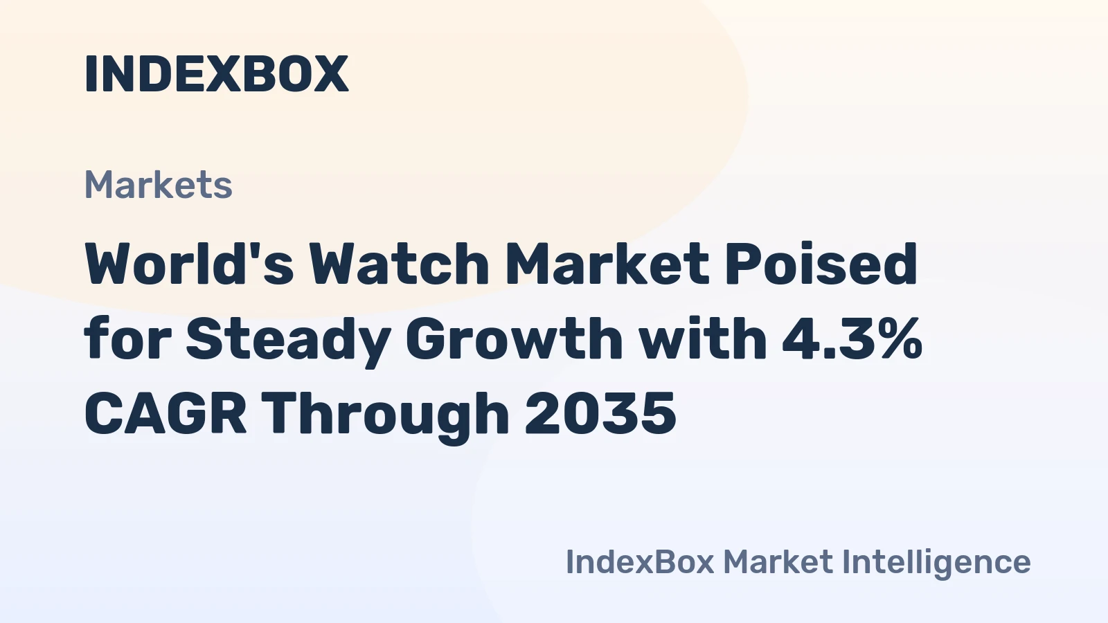 World's Watch Market Poised for Steady Growth with 4.3% CAGR Through 2035