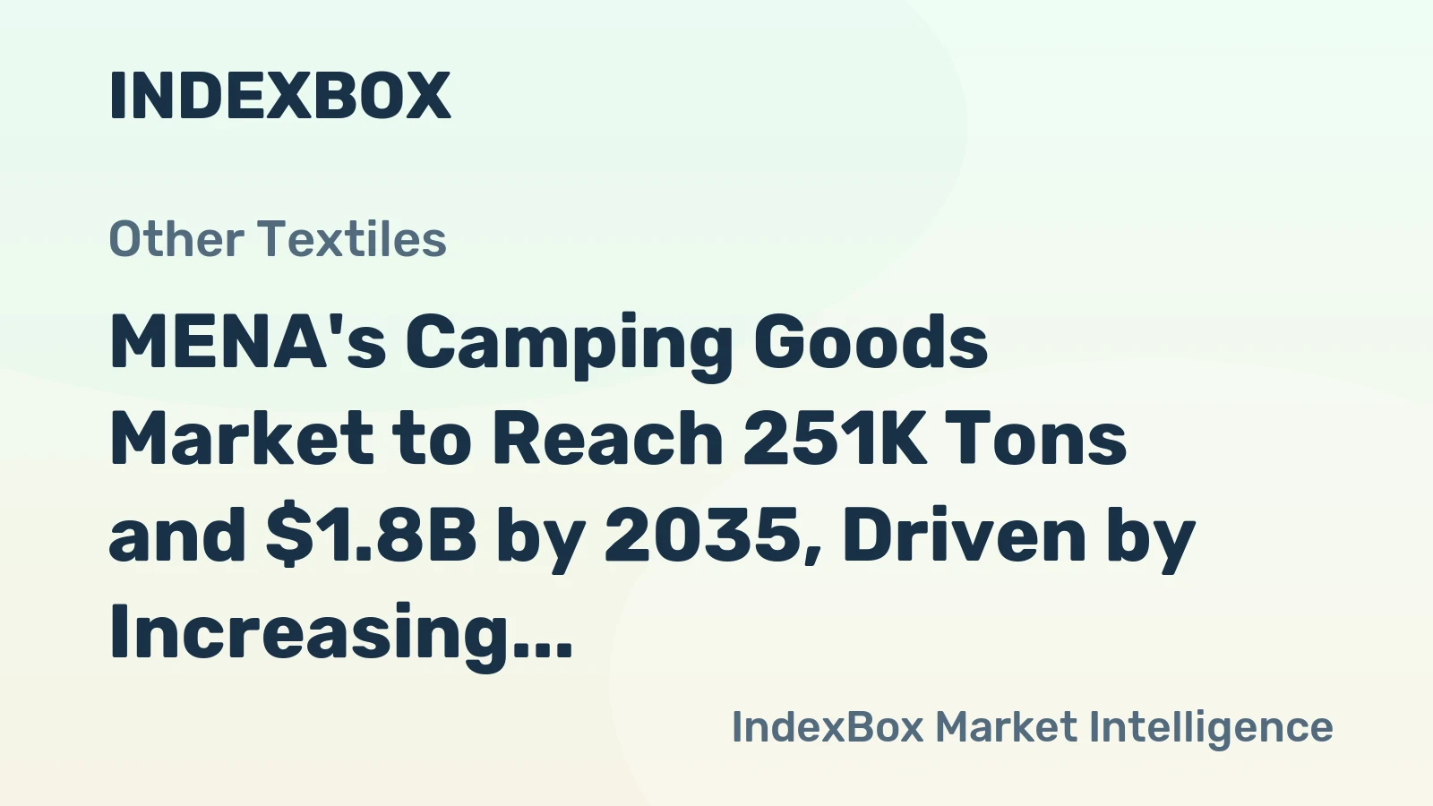 MENA's Camping Goods Market to Reach 251K Tons and $1.8B by 2035, Driven by Increasing Demand