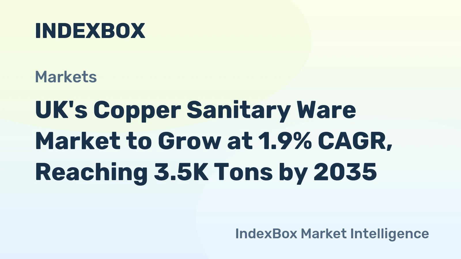 UK's Copper Sanitary Ware Market to Grow at 1.9% CAGR, Reaching 3.5K Tons by 2035