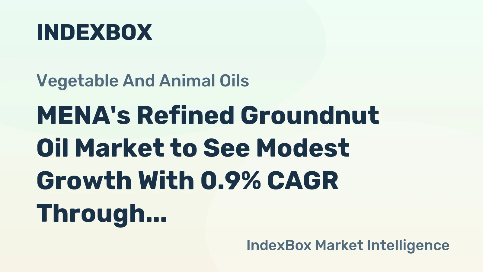 MENA's Refined Groundnut Oil Market to See Modest Growth With 0.9% CAGR Through 2035