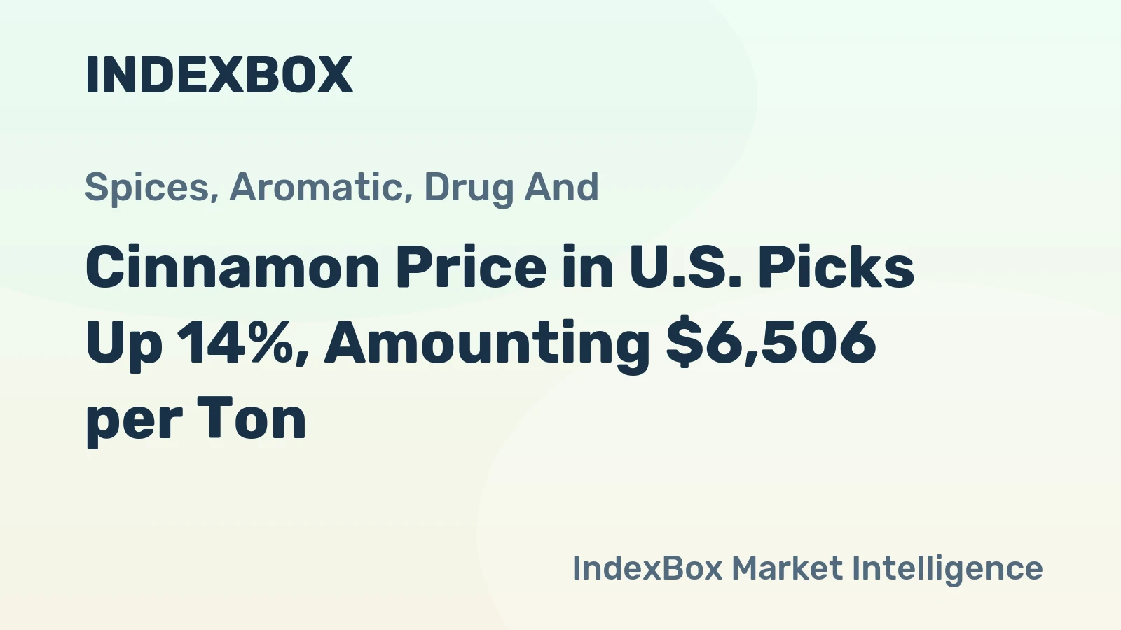 Cinnamon Price in U.S. Picks Up 14%, Amounting $6,506 per Ton