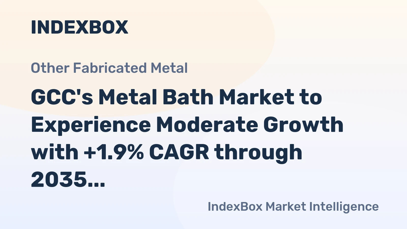 GCC's Metal Bath Market to Experience Moderate Growth with +1.9% CAGR through 2035