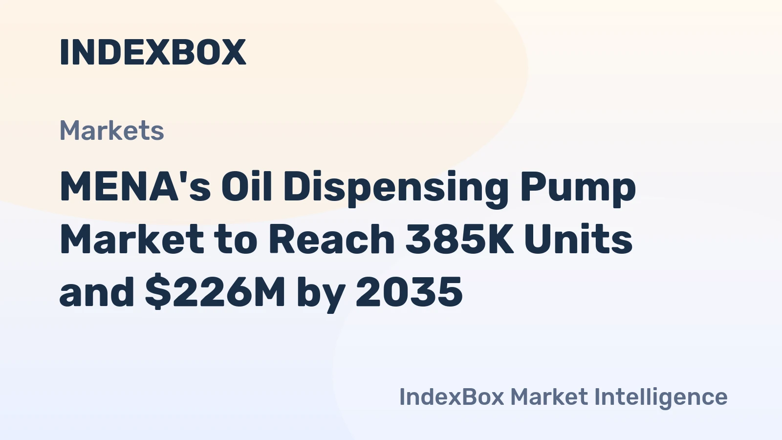 MENA's Oil Dispensing Pump Market to Reach 385K Units and $226M by 2035