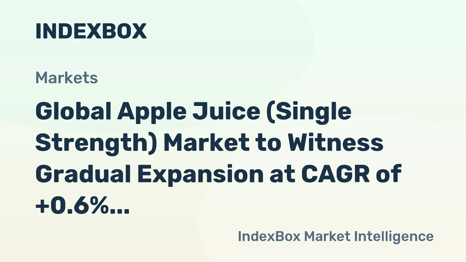 Global Apple Juice (Single Strength) Market to Witness Gradual Expansion at CAGR of +0.6% from 2024 to 2035