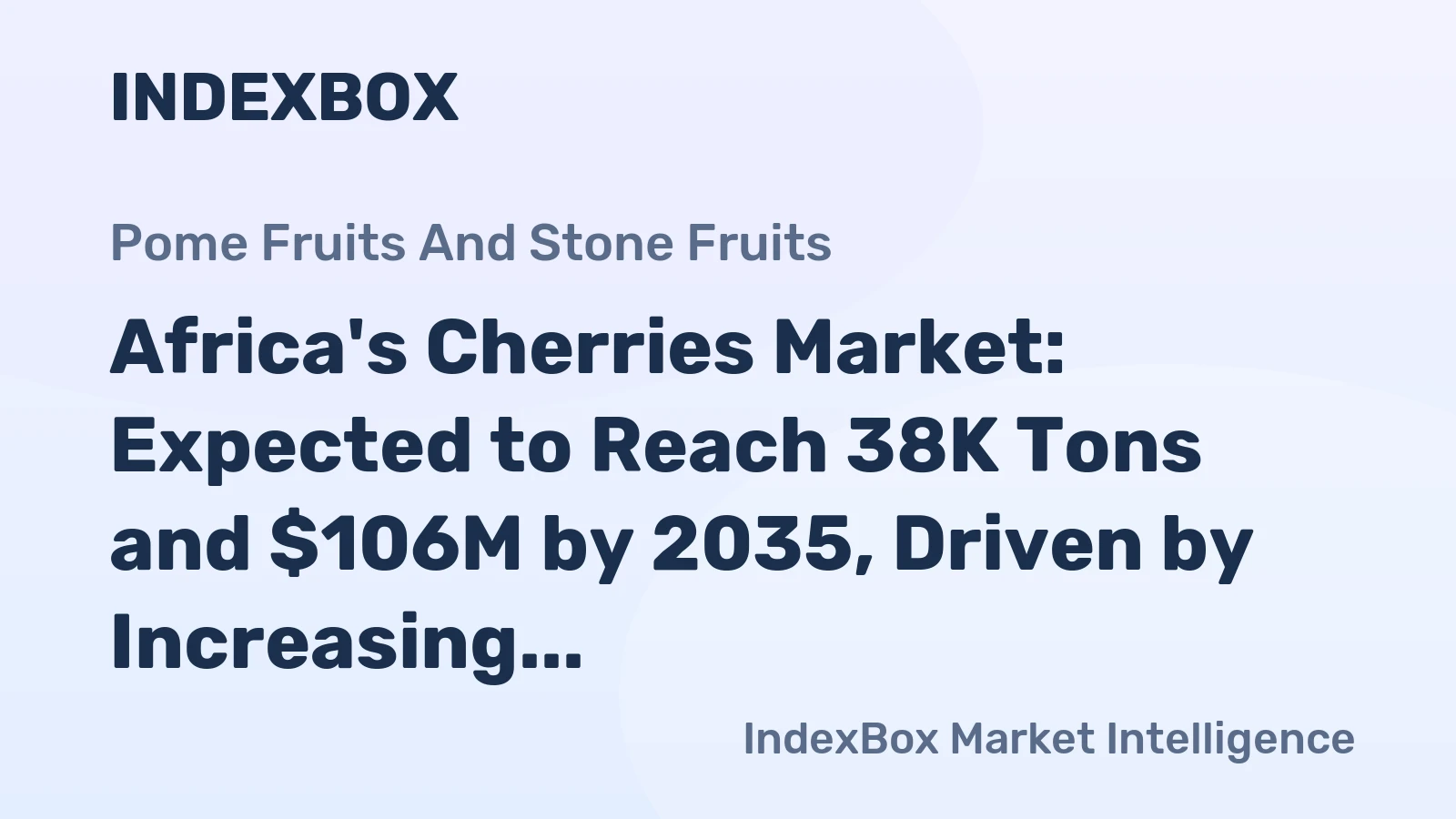 Africa's Cherries Market: Expected to Reach 38K Tons and $106M by 2035, Driven by Increasing Demand