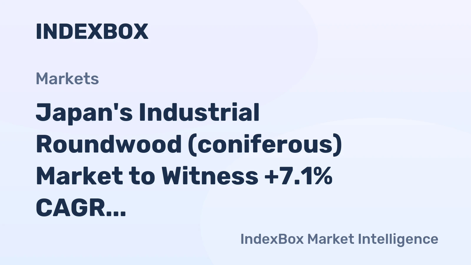 Japan's Industrial Roundwood (coniferous) Market to Witness +7.1% CAGR Growth from 2024 to 2035