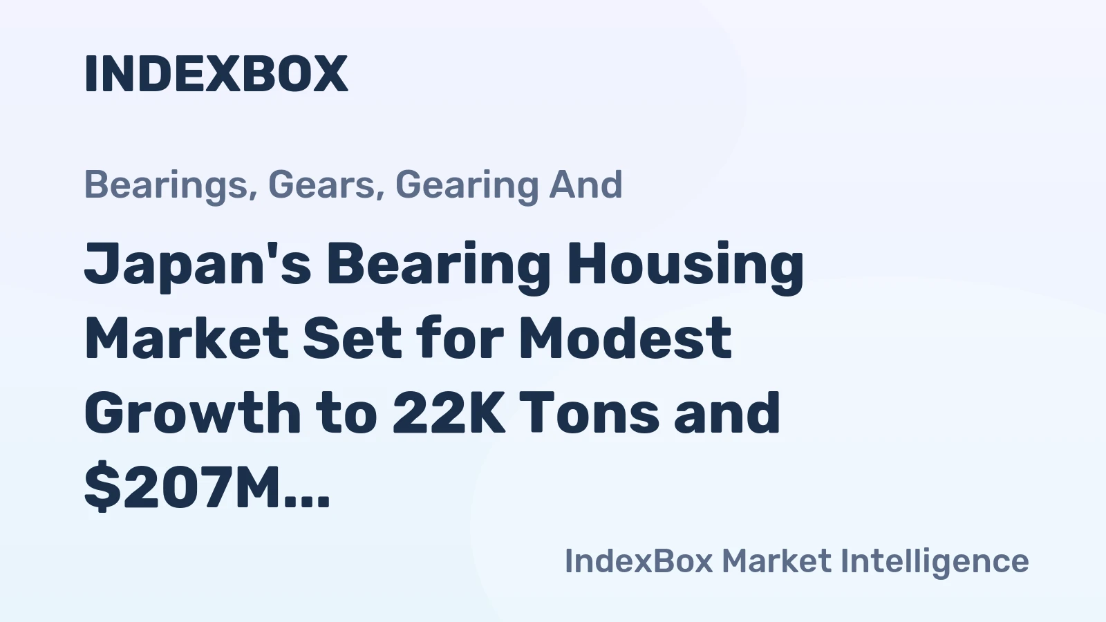Japan's Bearing Housing Market Set for Modest Growth to 22K Tons and $207M by 2035