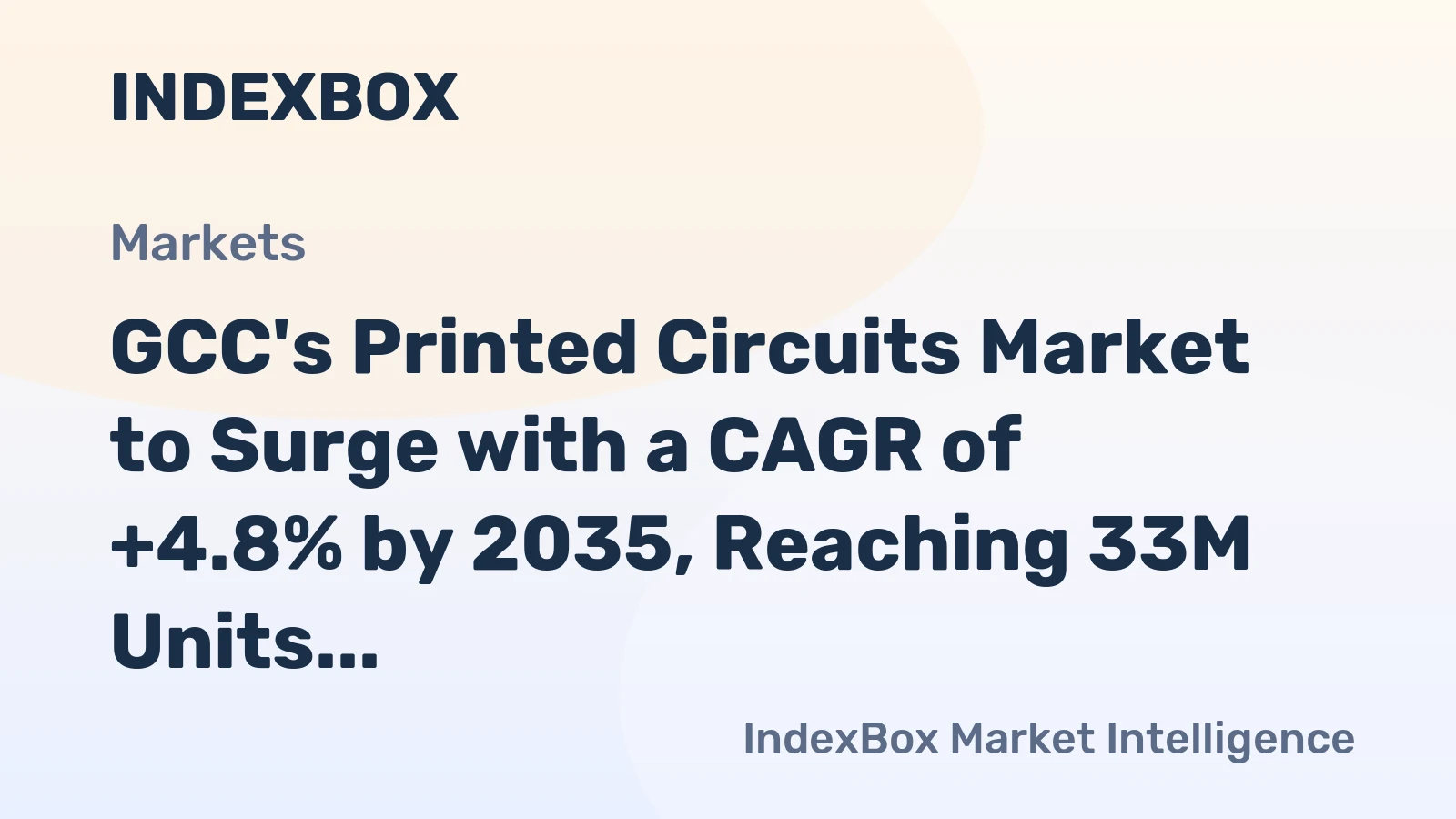 GCC's Printed Circuits Market to Surge with a CAGR of +4.8% by 2035, Reaching 33M Units
