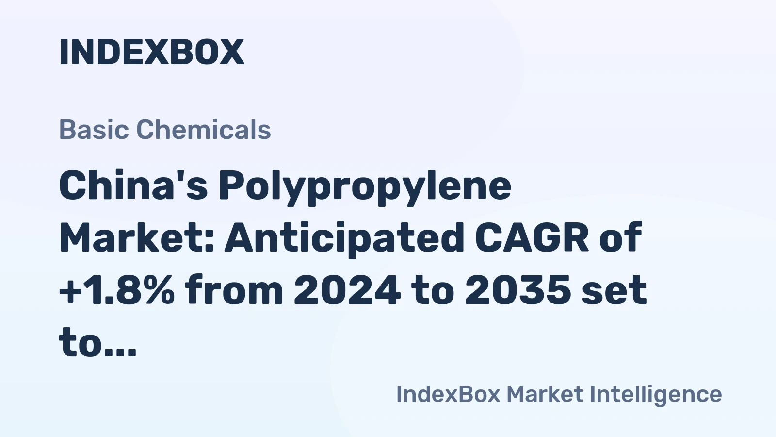 China's Polypropylene Market: Anticipated CAGR of +1.8% from 2024 to 2035 set to drive consumption to 24M tons