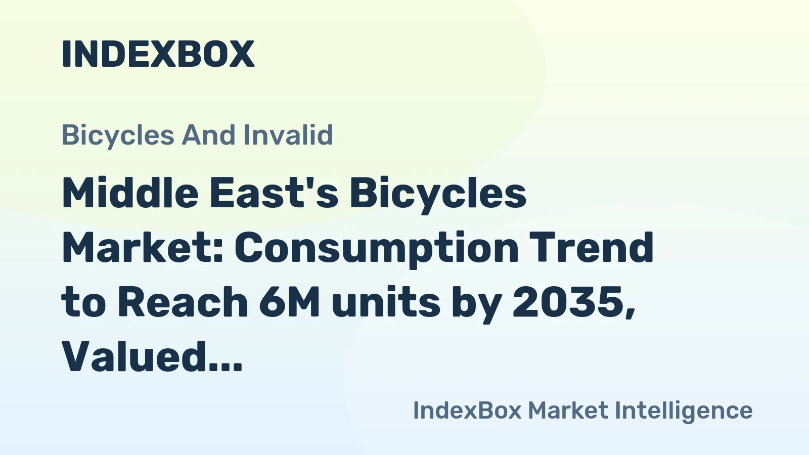 Middle East's Bicycles Market: Consumption Trend to Reach 6M units by 2035, Valued at $605M